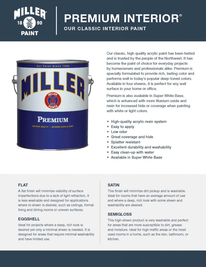 Premium Interior | Miller Paint