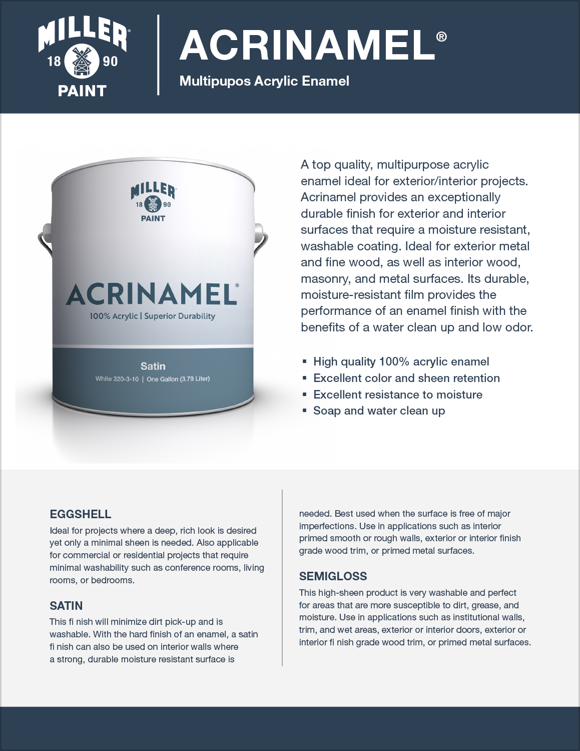 Acrinamel Interior | Miller Paint